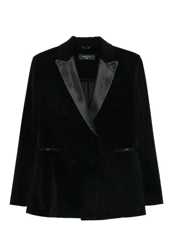 CIRCOLO 1901 Double-breasted Velvet Jacket - Black