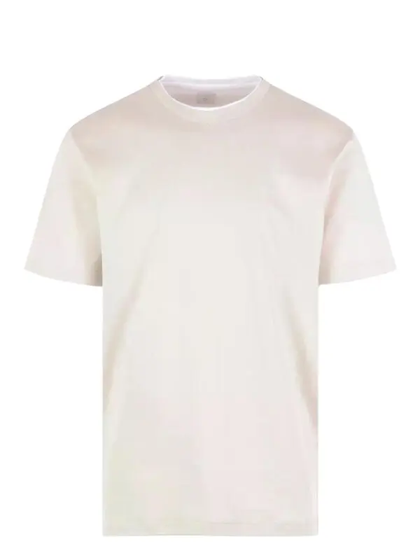 Eleventy Layered-trim Cotton T-shirt - Neutrals