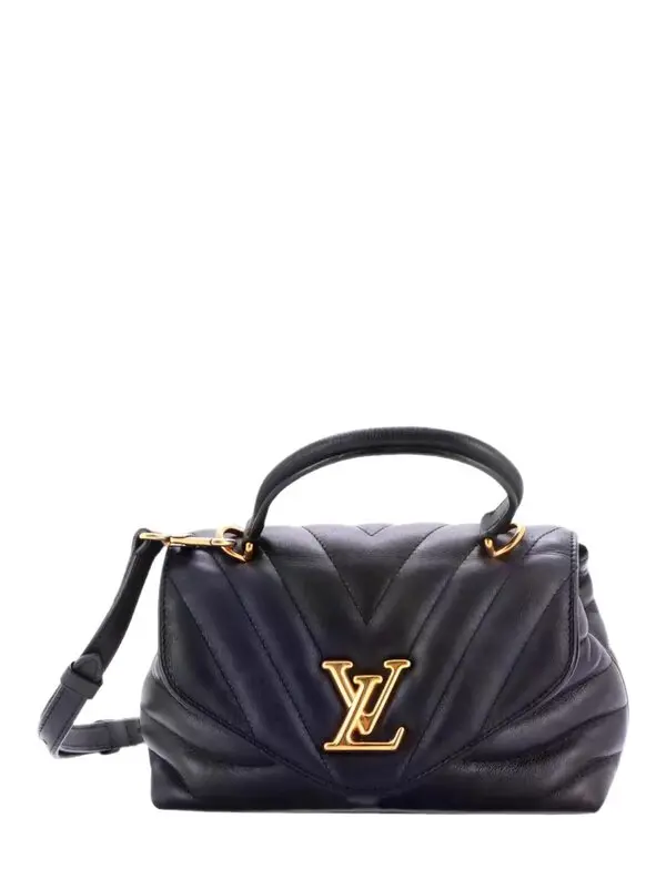 LOUIS VUITTON New Wave Hold Me Top Handle Bag Quilted Leather Satchel - Black