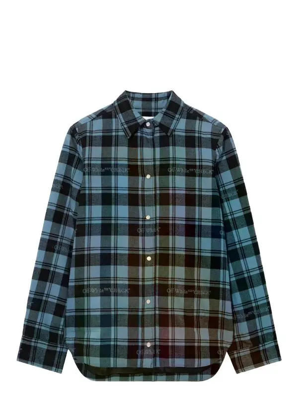 Off-White Check-print Padded Shirt - Blue