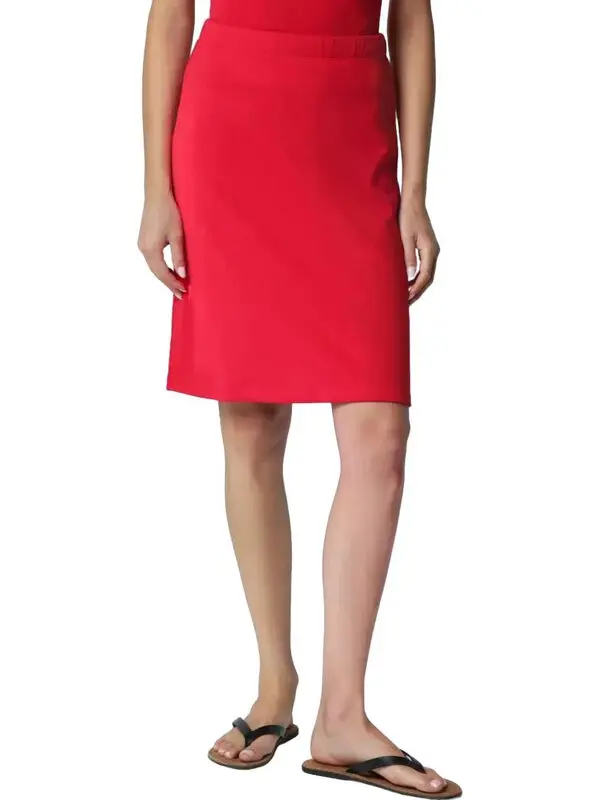 FLORE FLORE Marie Elasticated-waist Midi Skirt - Red