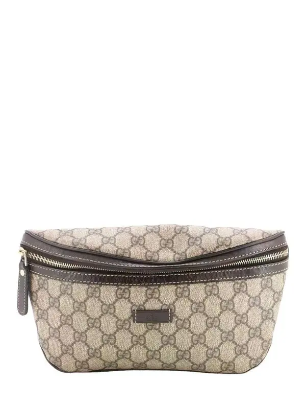 Gucci Gg Coated Canvas With Leather Belt Bag - Brown