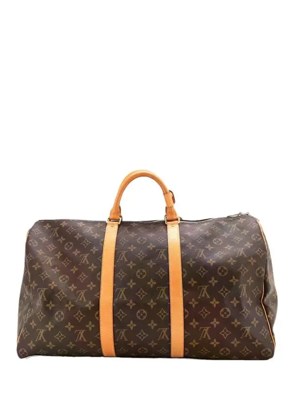 LOUIS VUITTON Keepall Bag Monogram Canvas 50 Travel Bag - Brown