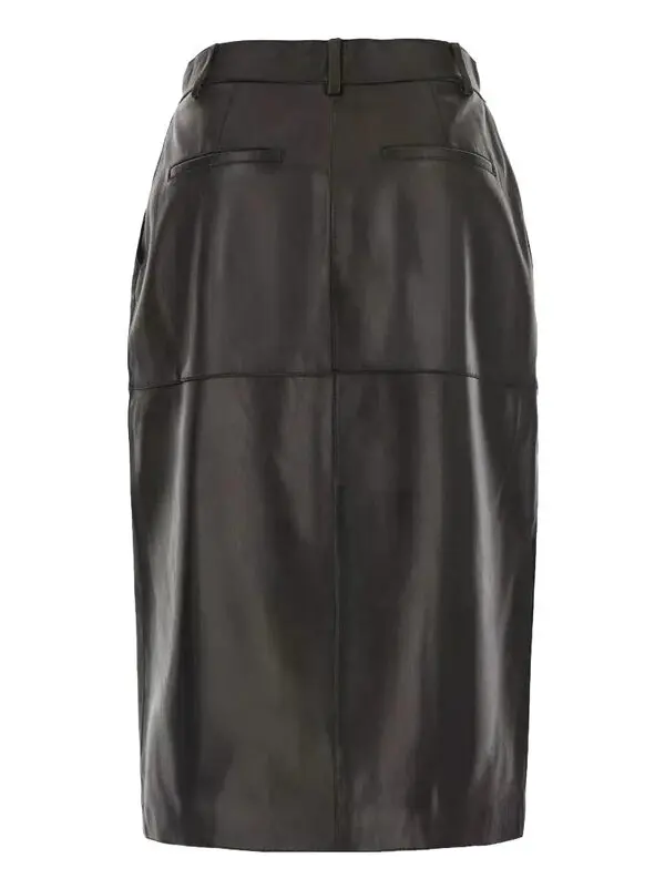 P.a.r.o.s.h Panelled Leather Skirt - Black