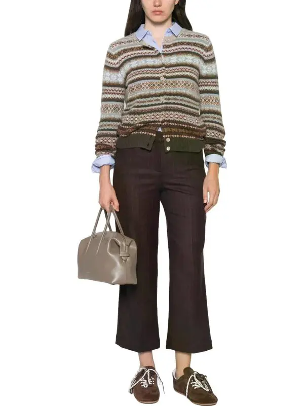 MAISON123 Melina Cropped Trousers - Brown