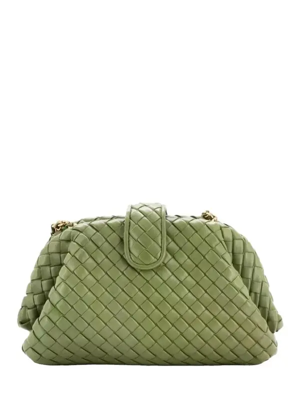 Bottega Veneta Lauren 1980 With Chain Intrecciato Nappa Medium Clutch Bag - Green