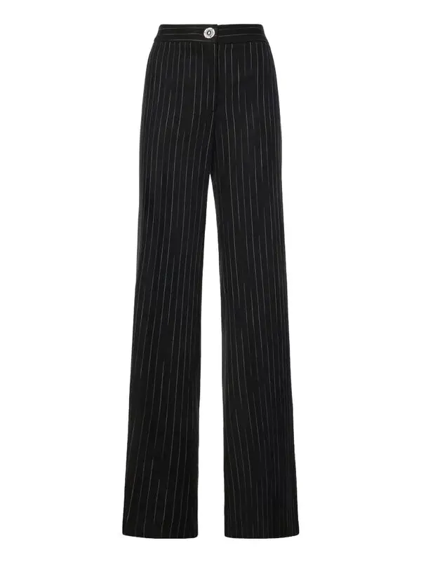 GENNY Pinstripe-pattern Trousers - Black