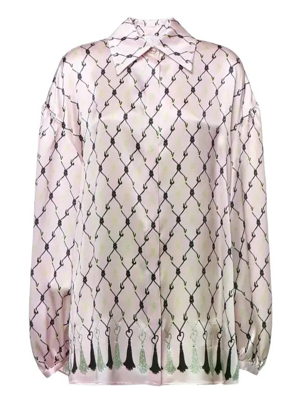 GENNY Silk Rope Print Shirt - Pink