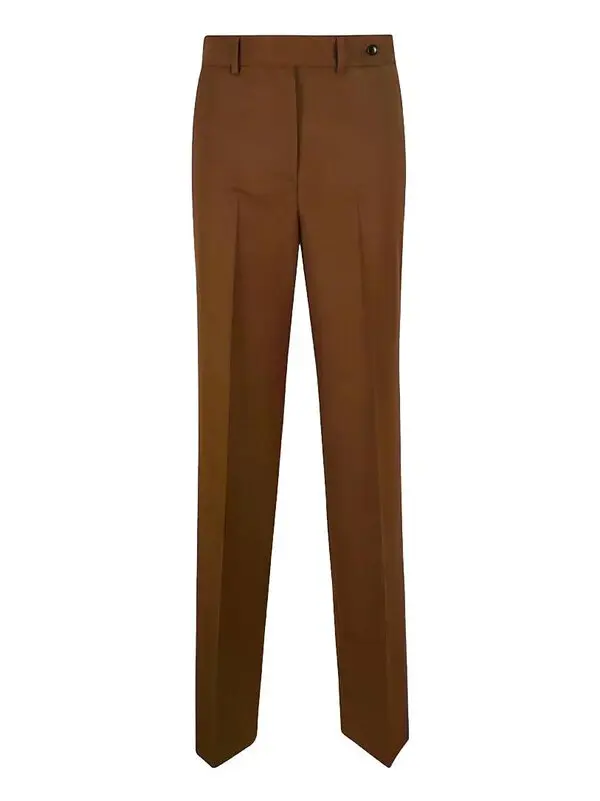 Kiton Pressed Crease Straight-leg Trousers - Brown
