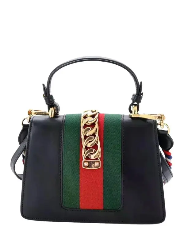 Gucci Sylvie Leather Mini Satchel - Black