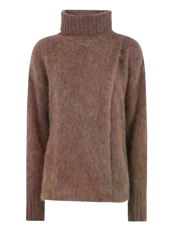 UMA WANG Alpaca-wool Roll Neck Sweater - Brown