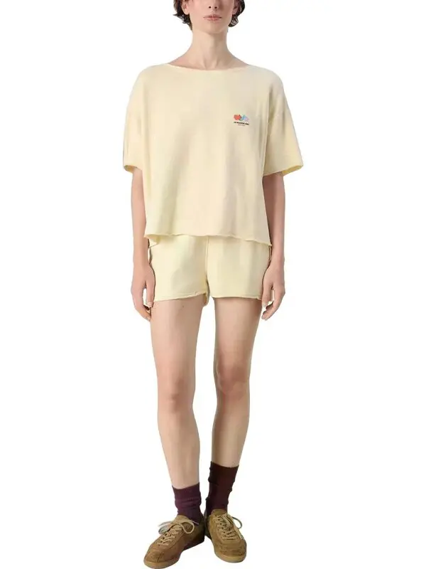 American Vintage Atubay Raw-cut Graphic-print T-shirt - Neutrals