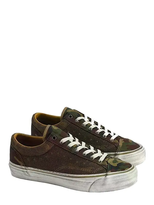 VANS Authentic Embellished Camouflage Canvas Lace-up Sneakers - Green