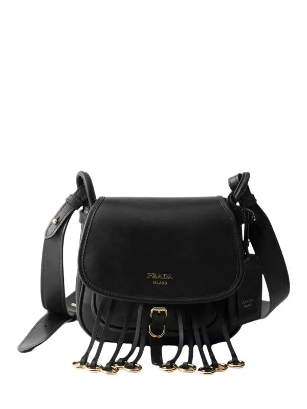 Prada Corsaire Aged Leather Mini Shoulder Bag - Black
