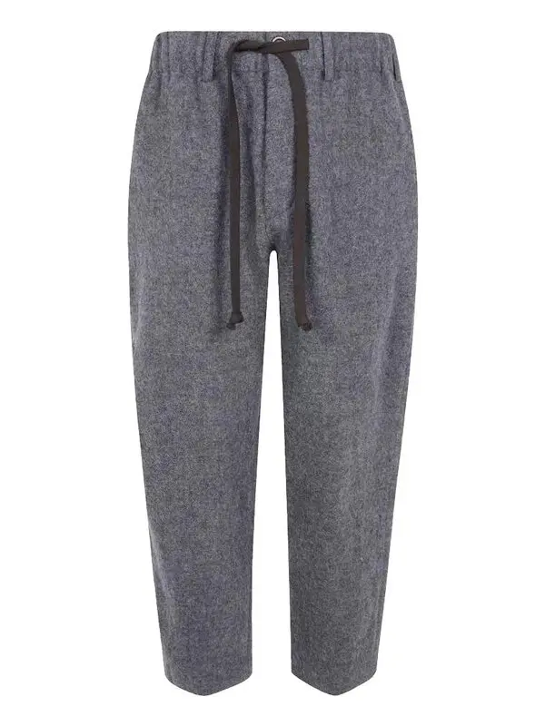 UMA WANG Drawstring Wide-leg Wool Trousers - Grey