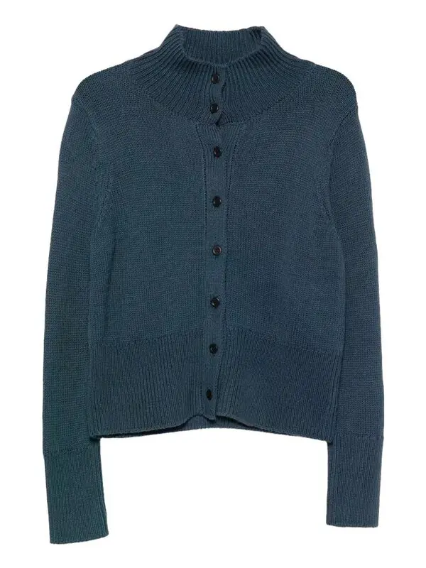 HUGENBERG Derbe Waffle-knit Cardigan - Blue