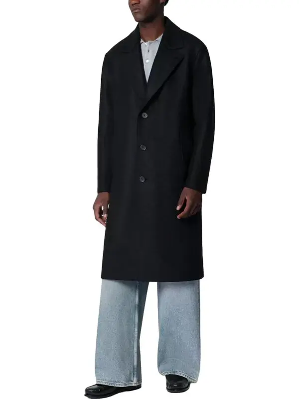 Harris Wharf London Virgin Wool Notch Lapel Coat - Blue