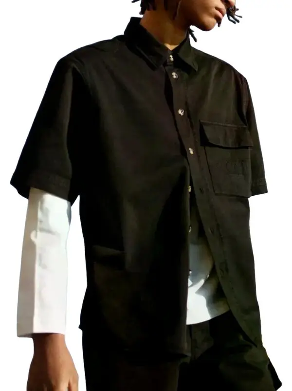CIARAN Cc1 Club Embroidered Cotton Shirt - Black