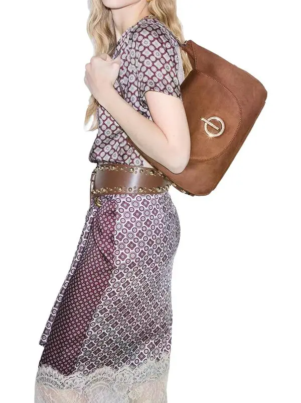 Liu Jo Stud-embellished Twist-lock Shoulder Bag - Brown
