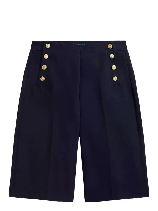 Polo Ralph Lauren Button-embellished Tailored Wide-leg Trousers - Blue