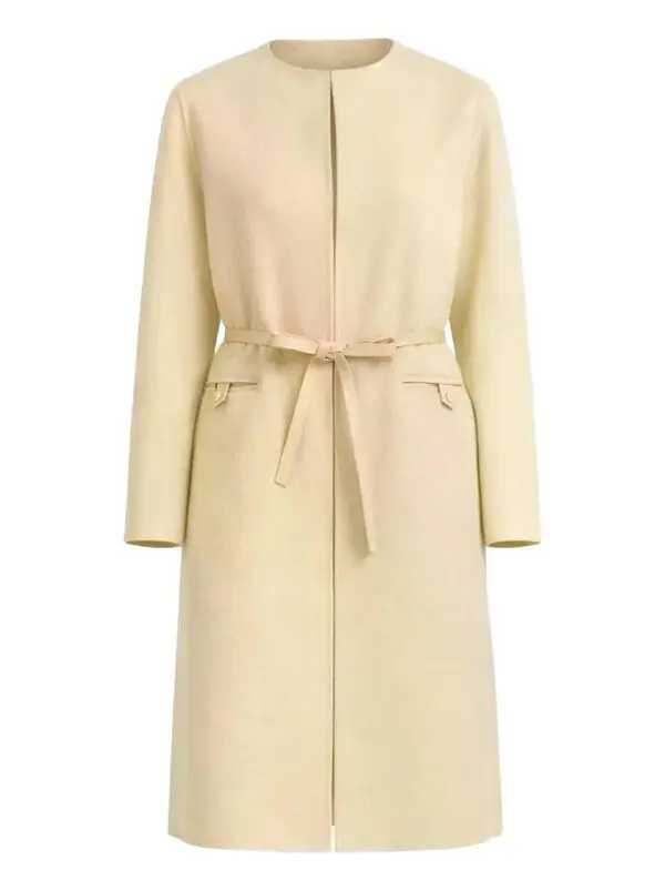 YVES SALOMON Double-sided Belted Coat - Yellow
