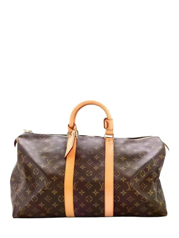 LOUIS VUITTON Keepall Monogram Canvas 45 Satchel - Brown