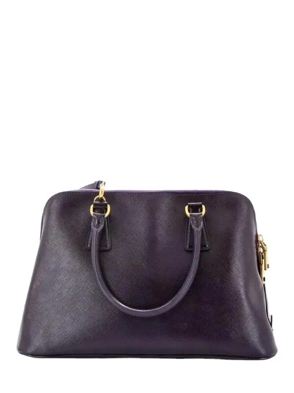 Prada Promenade Bag Vernice Saffiano Leather Medium Satchel - Purple