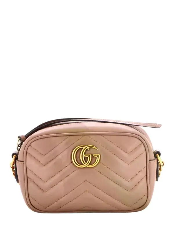 Gucci Gg Marmont Shoulder Bag Matelasse Leather Mini Crossbody Bag - Brown