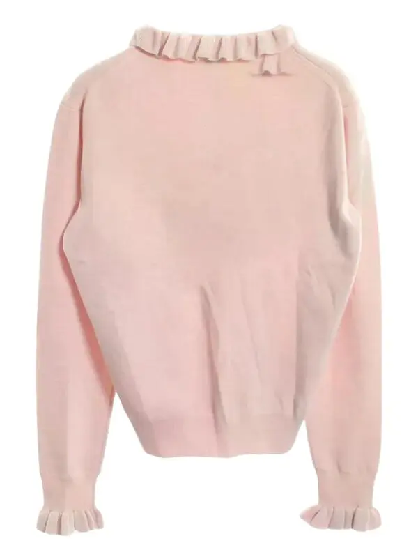 LOUIS VUITTON Long Sleeve Sweater With Logo Plaque - Pink