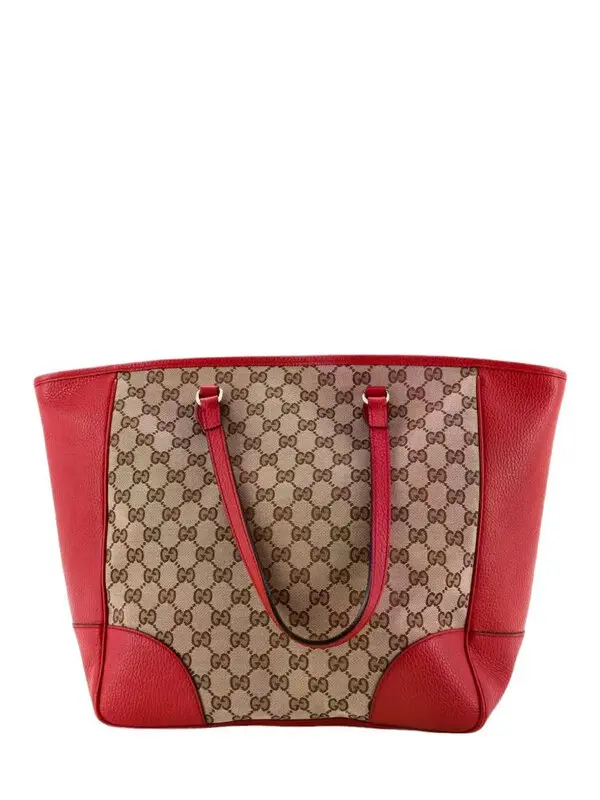 Gucci Bree Gg Canvas With Leather Medium Tote Bag - Brown