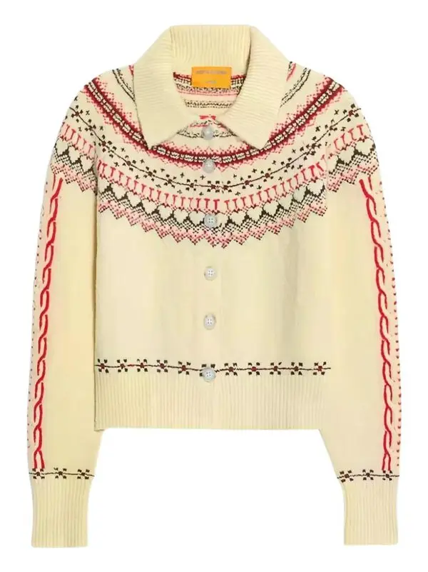 Guest In Residence Fair Isle-style Knit Cardigan - Neutrals