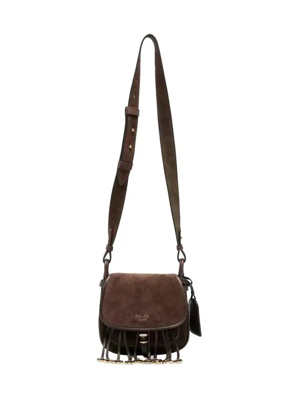 Prada Fringe-detail Suede Shoulder Bag - Brown