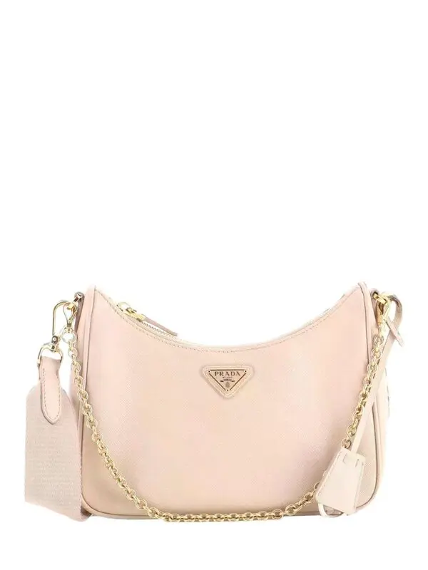 Prada Re-edition 2005 Shoulder Bag Saffiano Leather Small Crossbody Bag - Neutrals