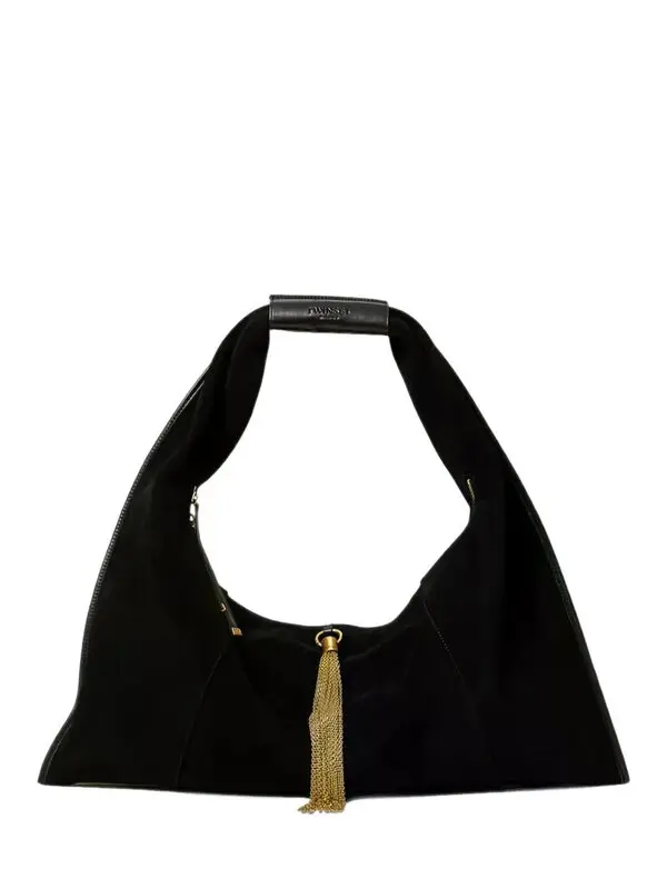 TWINSET Chain-tassel Leather Bucket Bag - Black