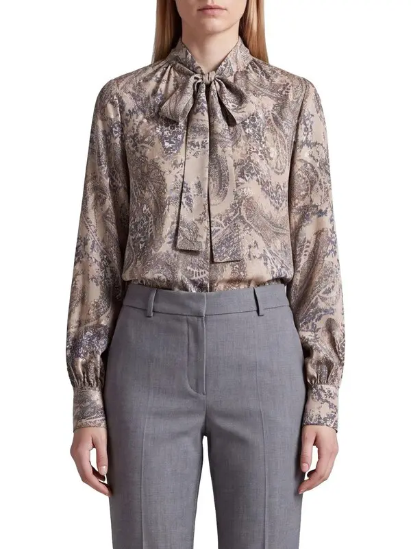 Liu Jo Paisley Print Pussy Bow Blouse - Multicolor