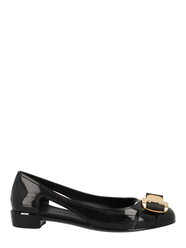 FERRAGAMO Vara Pvc Cut-out Ballet Flats - Black
