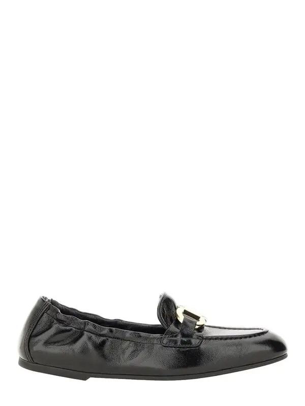 FERRAGAMO Gancini Detail Loafers - Black