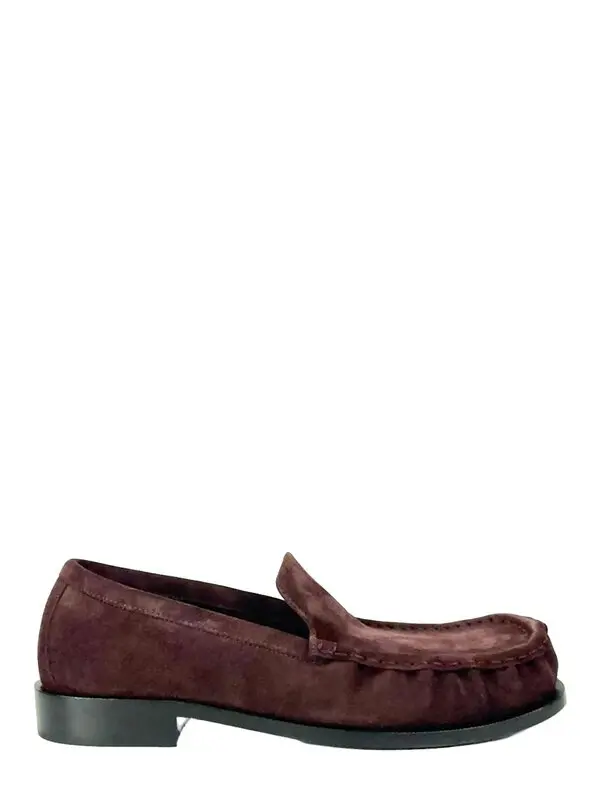 Dries Van Noten Suede Loafers With Round Toe And Leather Sole - Violet