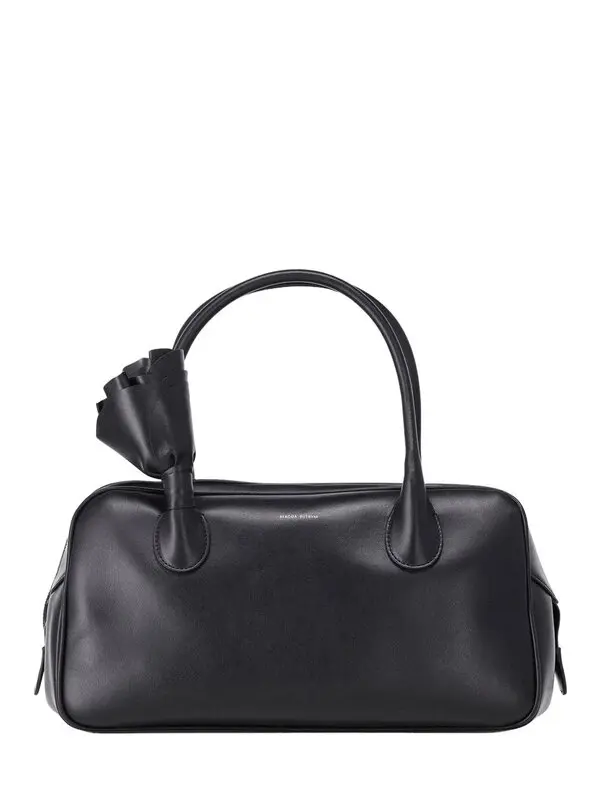 Magda Butrym Brigitte Leather Handbag With Flower Appliqu - Silver