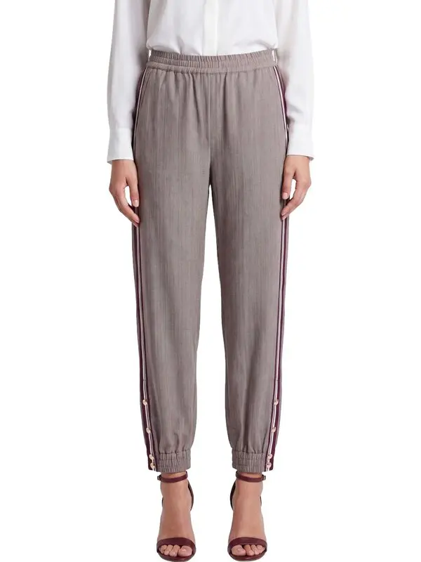 Liu Jo Tailored Trousers With Contrast Piping - Brown