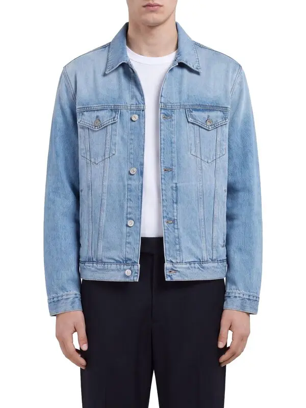 MAISON MARGIELA Cropped Bleached-denim Shirt Jacket - Blue