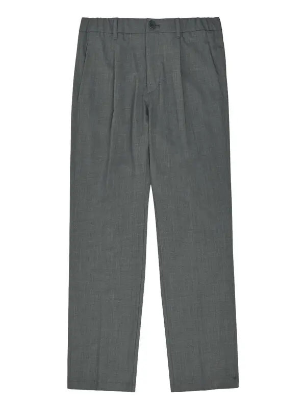 Herno Pleated Straight-leg Wool Blend Trousers - Grey