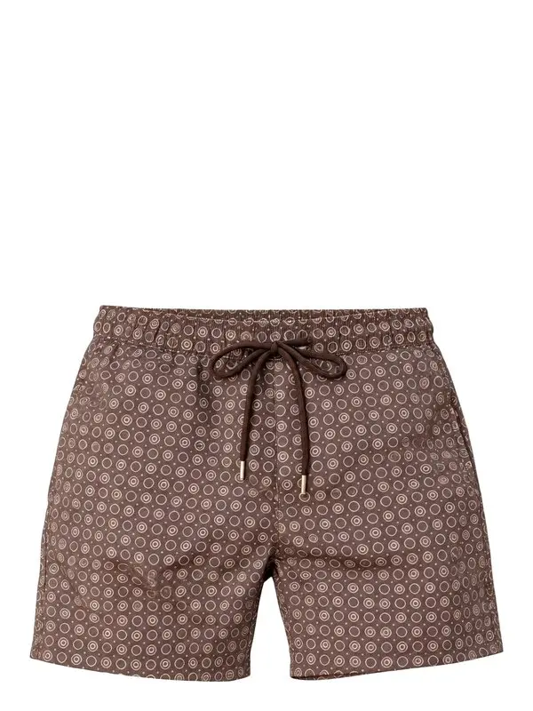 VAYLA Octagon Print Swim Shorts - Brown