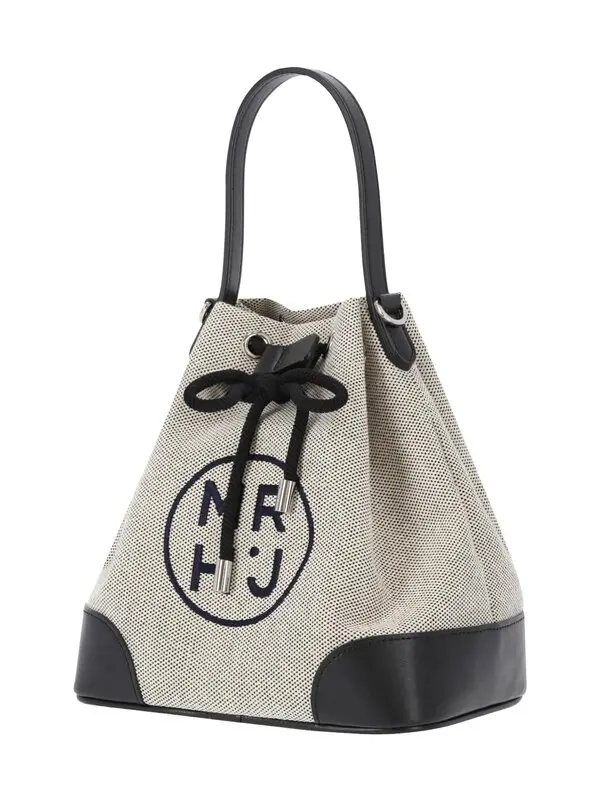 Marhen.j Two-tone Canvas & Apple Leather Bag Noah - Black