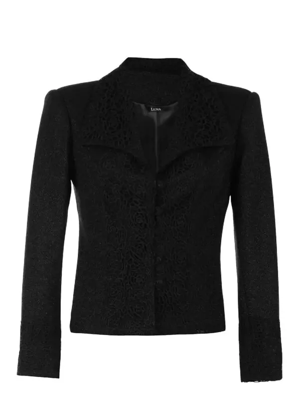 LUNA FASHION HOUSE Jody Tailored Lace Blazer - Black