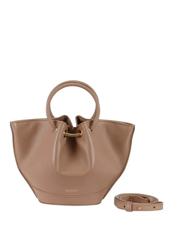 SAONARA BRAND Saonara Mini Capazo Bag In Moka Leather - Black