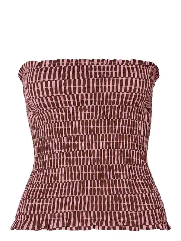 PAR Y ESCALA SL Matilda Strapless Smocked Top - Pink