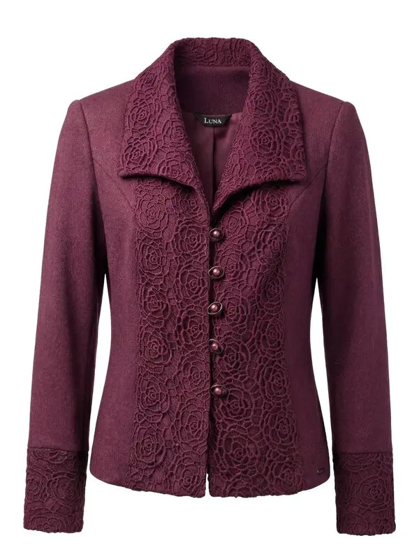 LUNA FASHION HOUSE Jody Lace Blazer - Red
