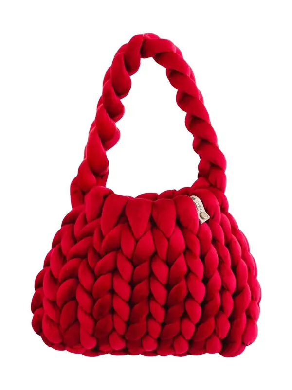 ILLLINA Burgundy Velvet Statet Bag – Mini Velvet Cake - Red