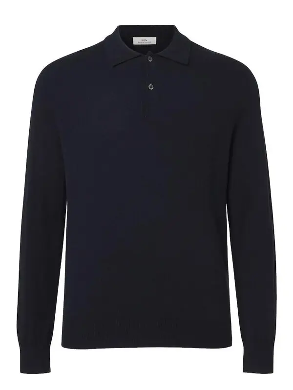Arch4 Mr Swansea Cashmere Polo Sweater - Blue